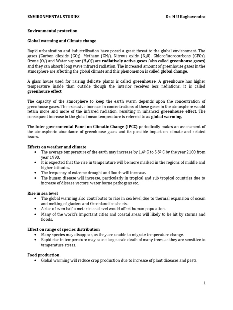 Unit-5 Environmental protection Notes, MCQ & Questions | PDF