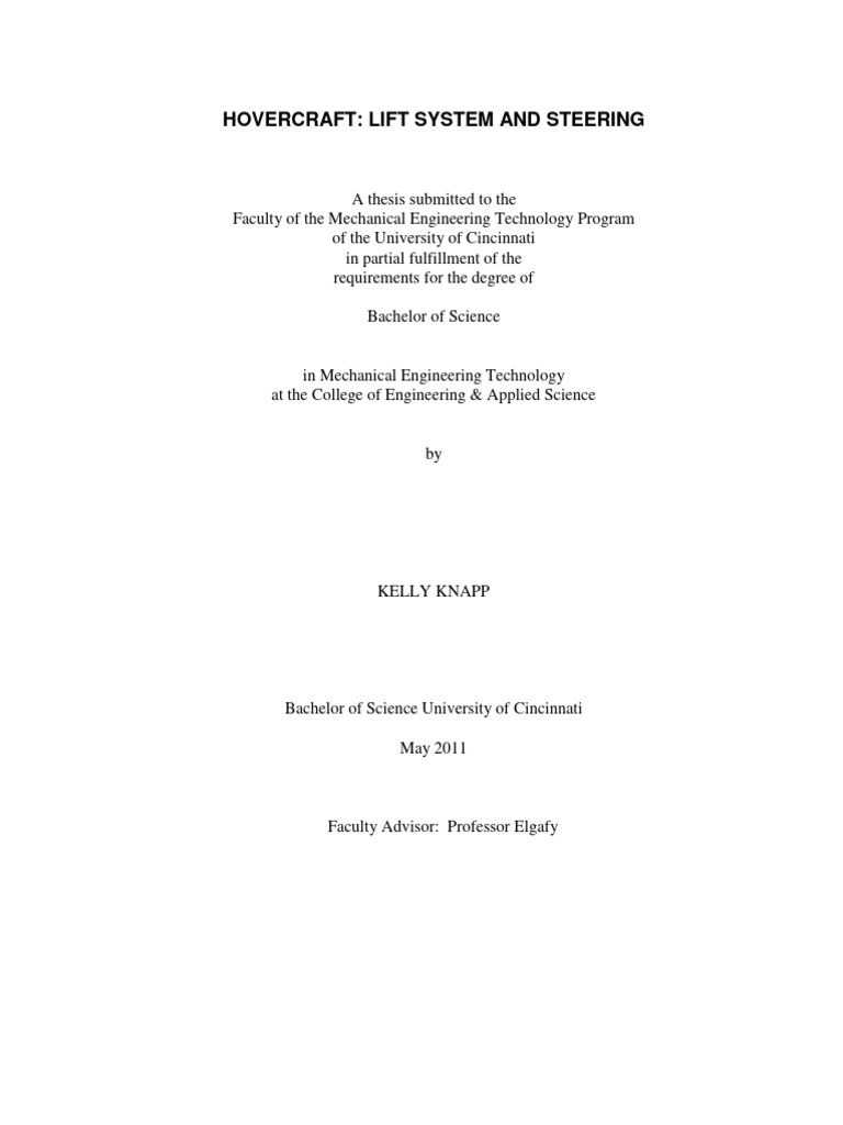 Hovercraft Lift System and Steering | PDF | Vehicles | Area
