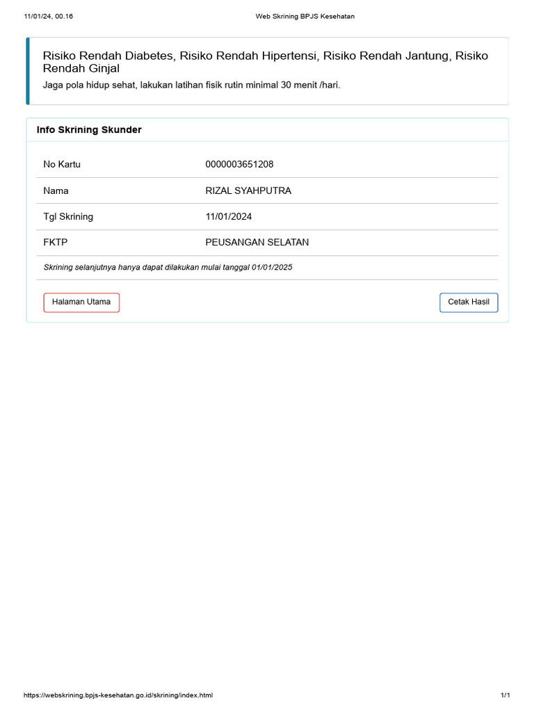 Web Skrining BPJS Kesehatan | PDF