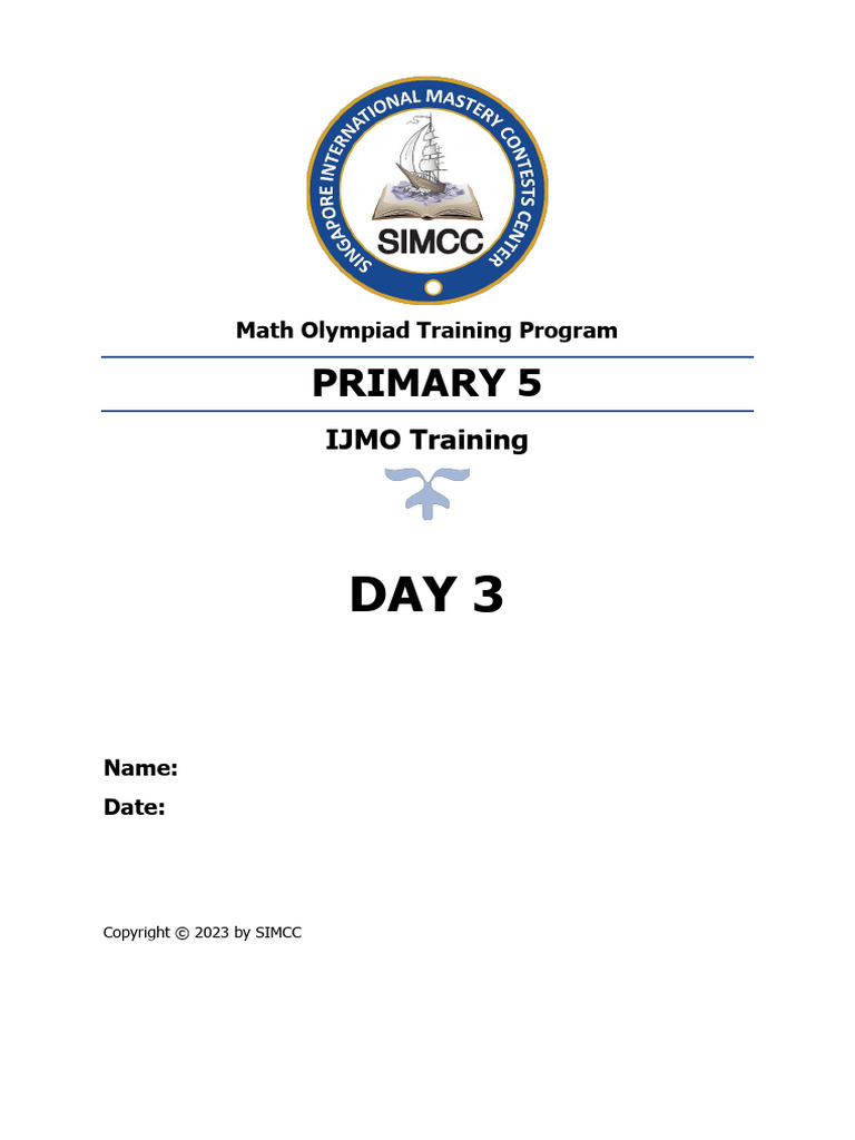 Grade 5 IJMO Day 3 | PDF