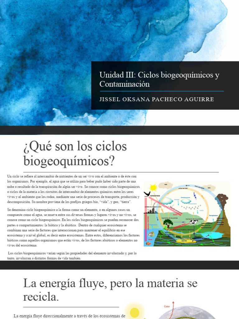 Ciclos Biogeoquímicos y Contaminación | PDF | Agua | Oxígeno