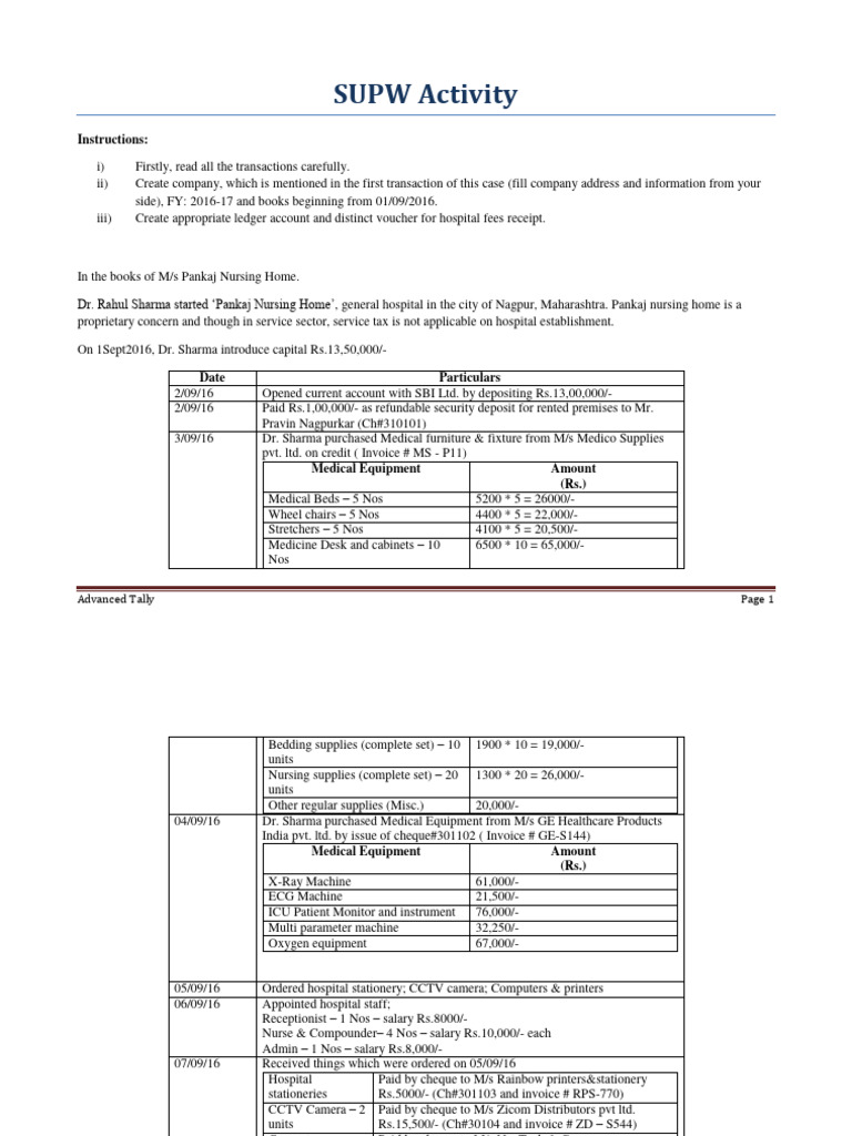 Advance Tally - SUPW - (A) | PDF | Health Care | Social Programs