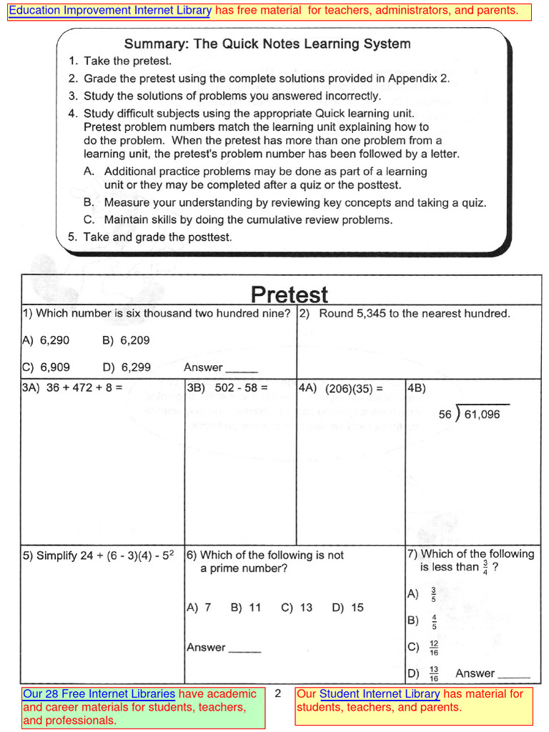 Pretest Pdf Cognitive Science Learning 