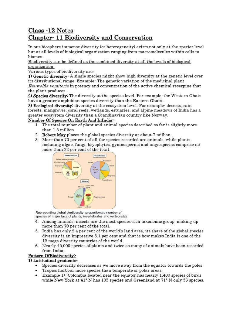 Chapter 12 Class 12 Bio | PDF | Biodiversity | Conservation Biology