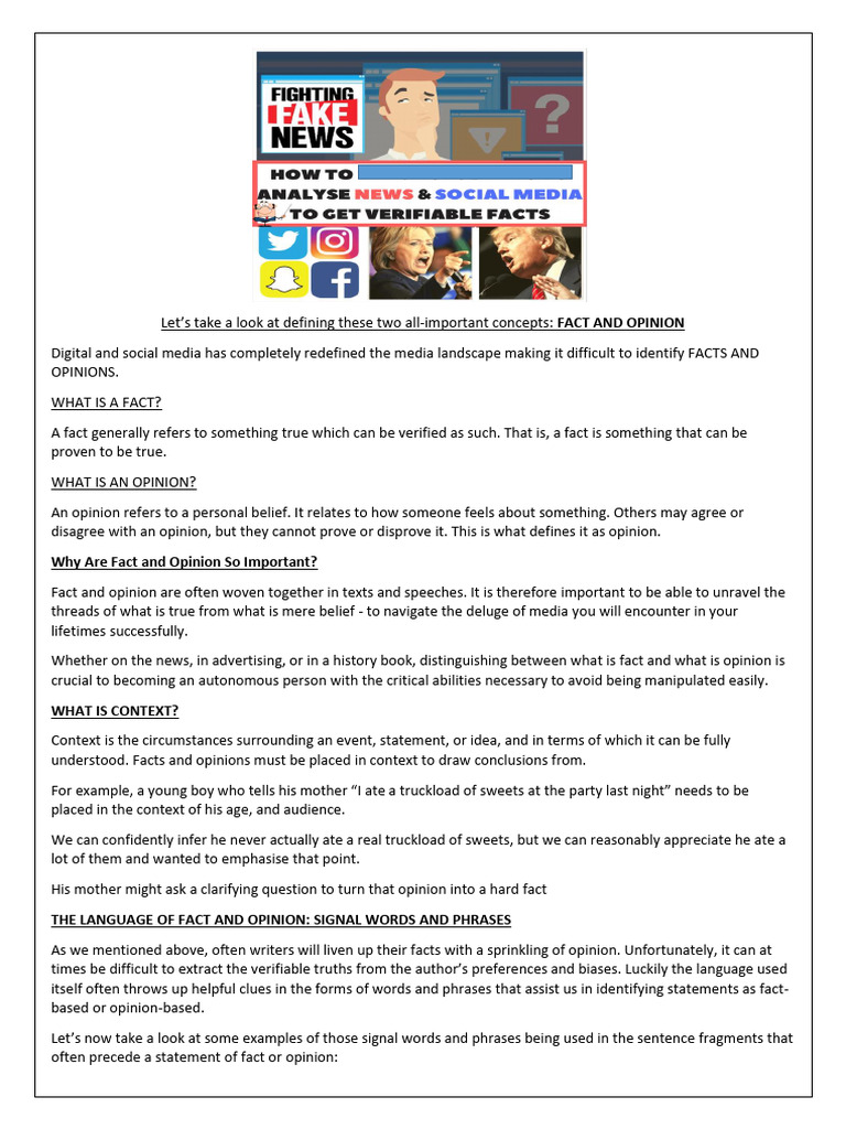 Understanding Facts vs. Opinions | PDF | Opinion | Logic