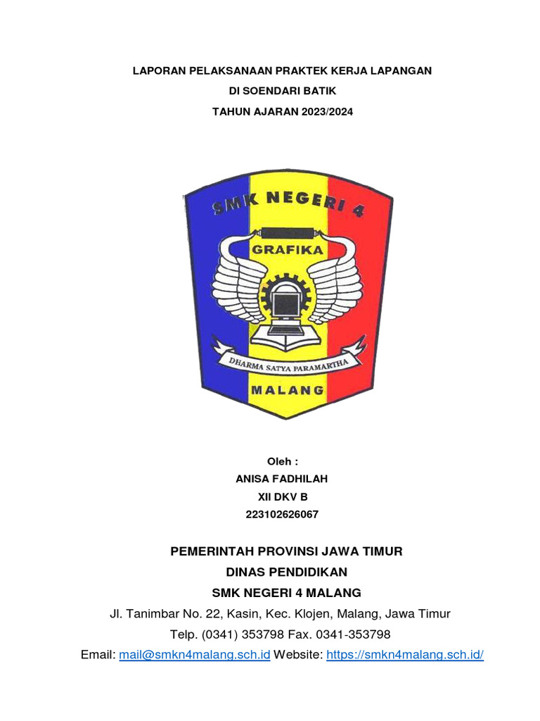 Laporan PKL DKV di Soendari Batik | PDF