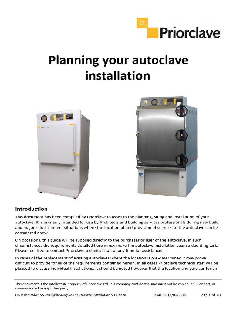 Planning Your Autoclave Installation V11 1 | PDF | Ac Power Plugs And ...