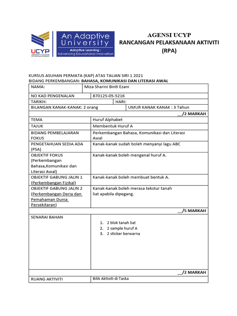 Rpa Bkla - Miza Sharini Ezani | PDF