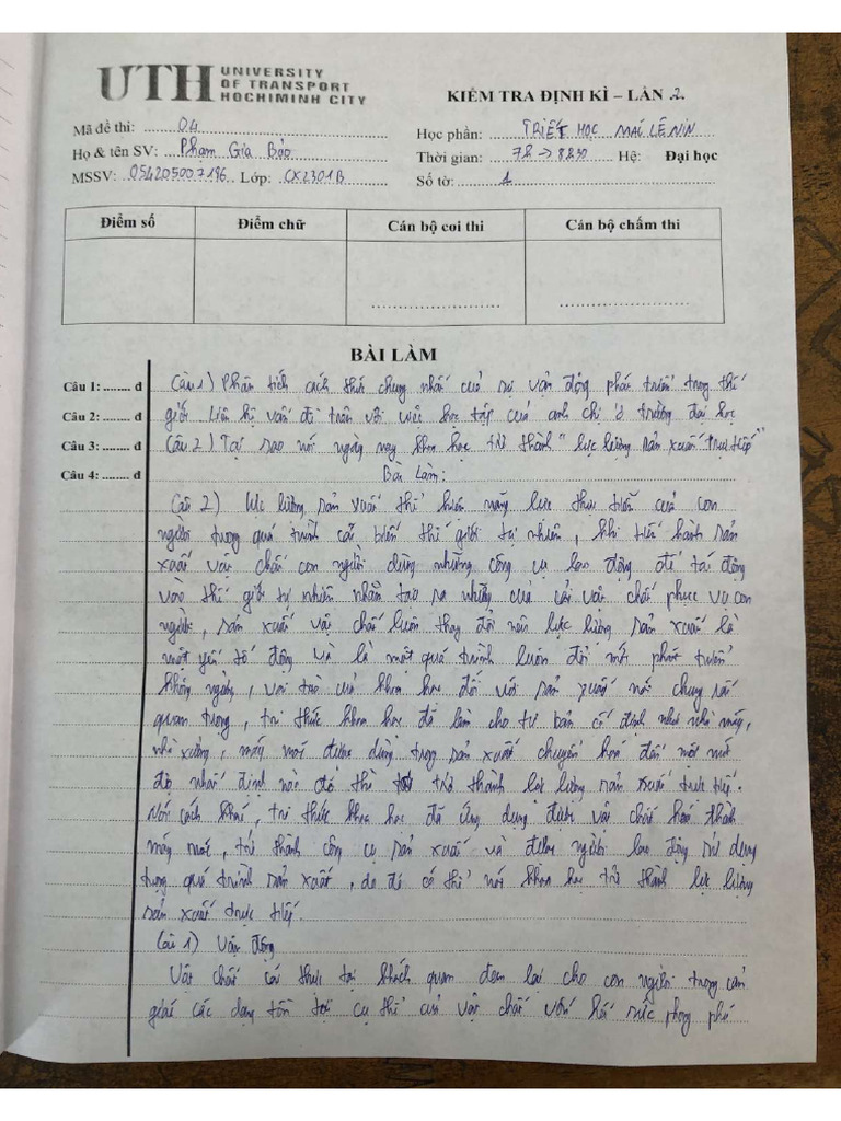 1 - Triet hoc Mac Lenin - POLI1304 | PDF