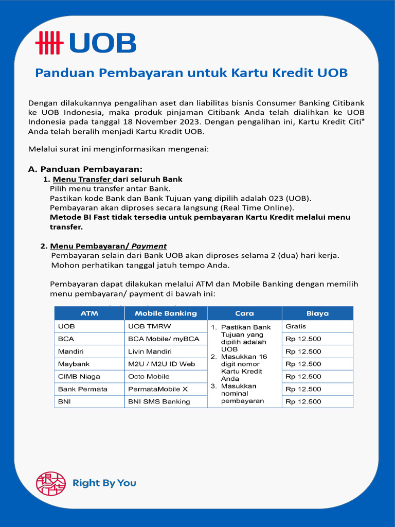 Panduan Pembayaran Kartu Kredit UOB112823 | PDF | Pengelolaan Keuangan & Uang
