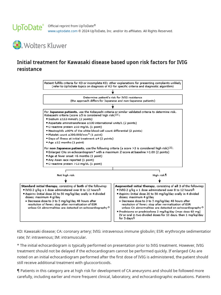 Initial Treatment For Kawasaki Disease - UpToDate | PDF | Intravenous ...