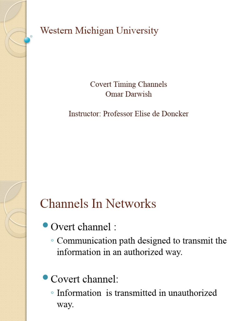 Covert Channel | PDF | Computer Network | Information