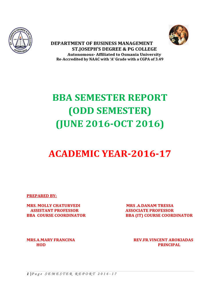Management Odd Sem Report 2016 | PDF
