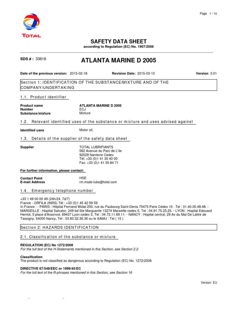 Atlanta Marine D2005 V301 | PDF | Waste | Combustion