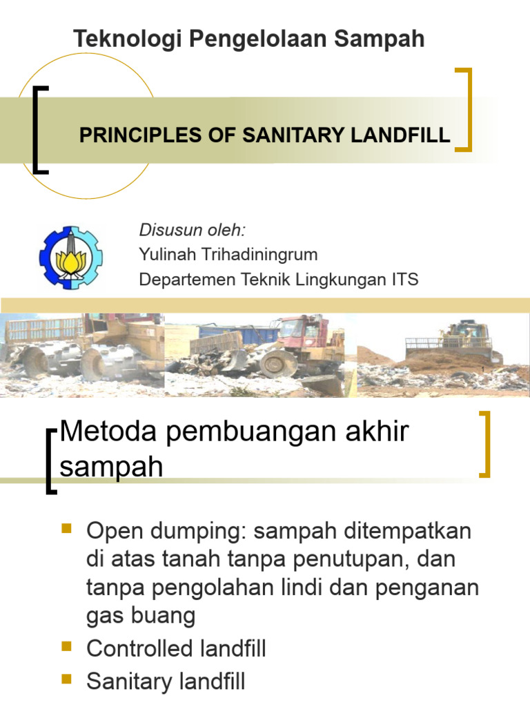 Teknologi Pengelolaan Sampah: Principles of Sanitary Landfill | PDF ...