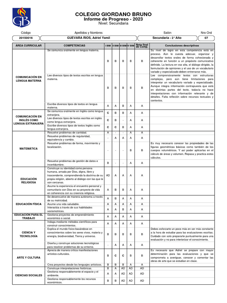 Libreta2023 S2U | PDF