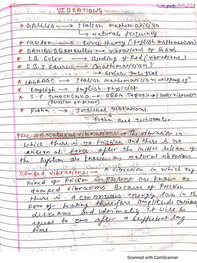 Mechanical Vibration Notes | PDF