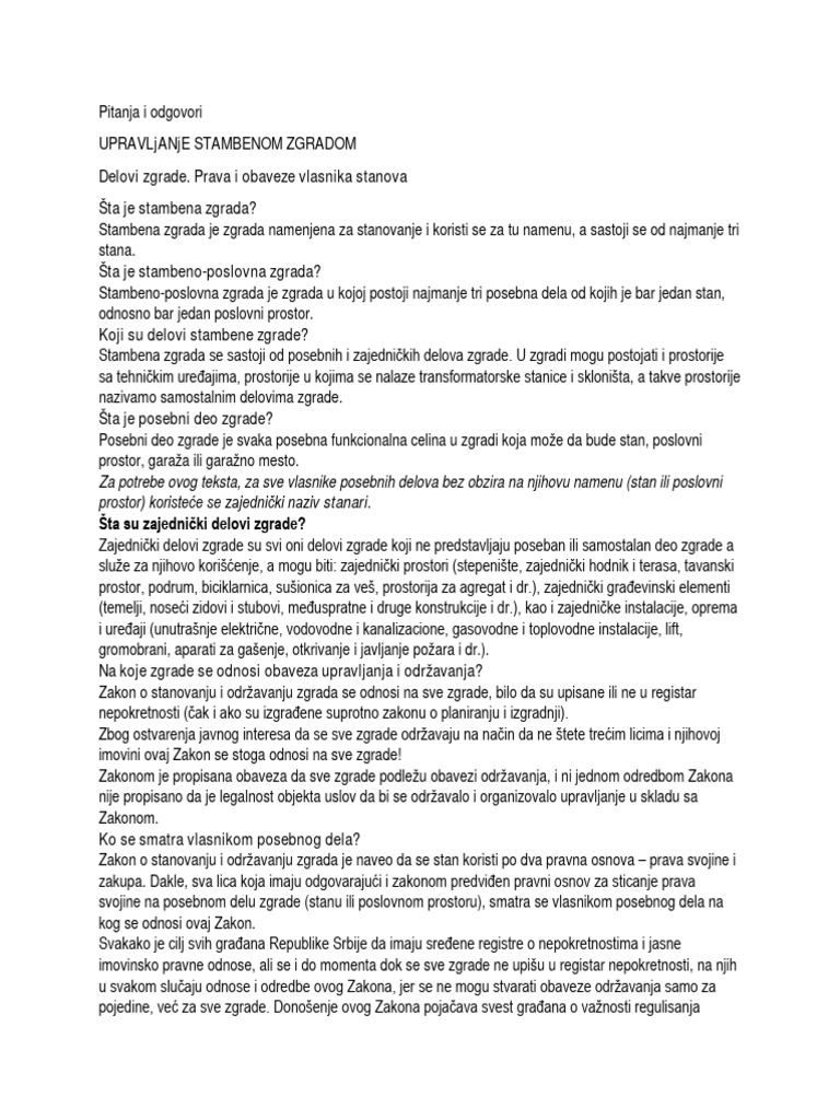 Pitanja I Odgovori | PDF