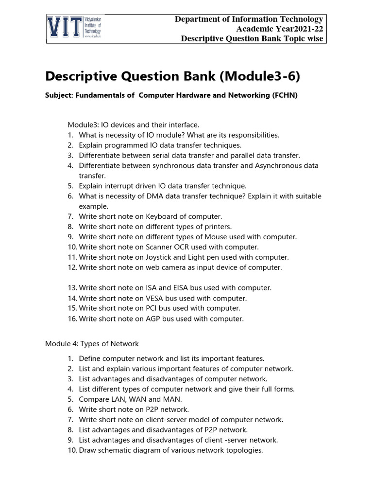 FCHN ESE Question Bank Module 3-6-2022-23 | PDF | Computer Network ... FCHN ESE Question Bank Module 3-6-2022-23 | PDF | Computer Network ...