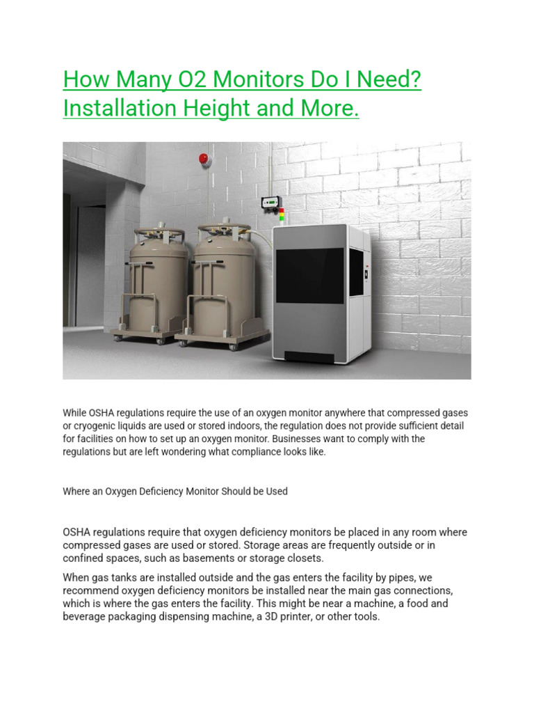 O2 detector placement | PDF | Gases | Oxygen