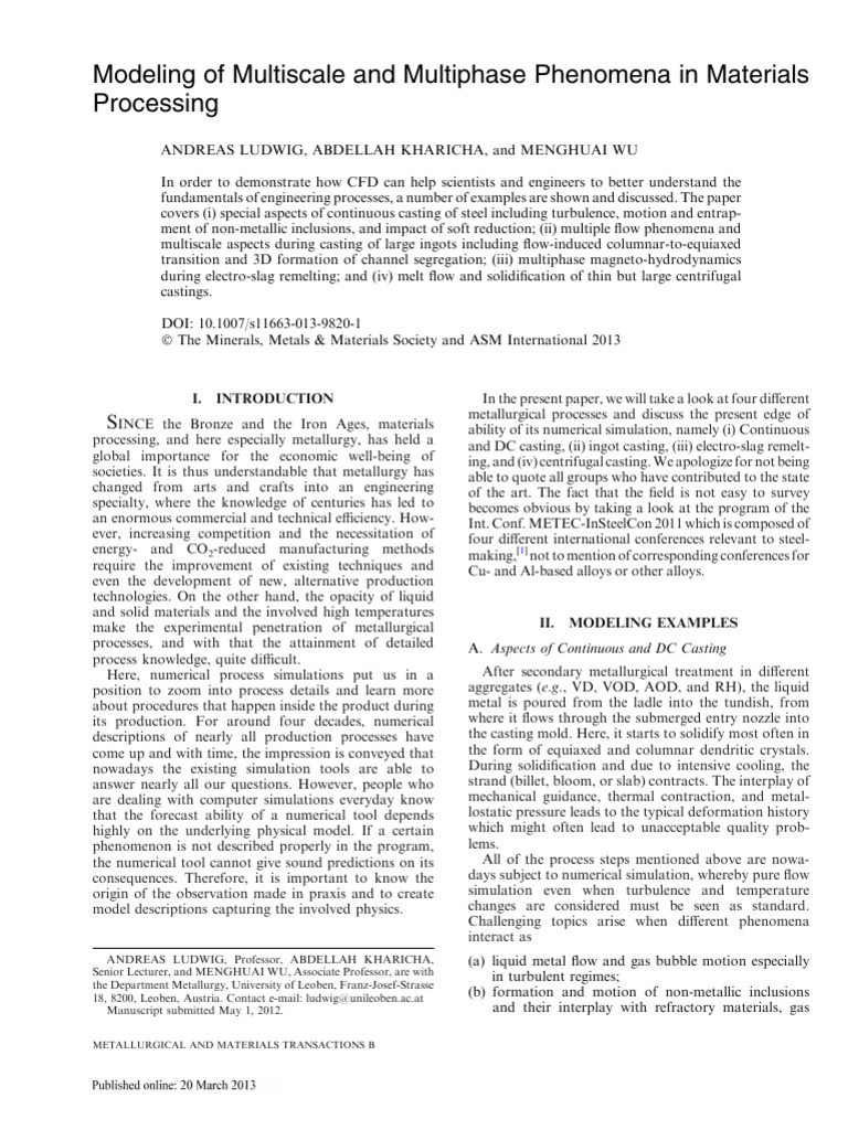 Modeling of Multiscale and Multiphase Phenomena in Materials | PDF ...