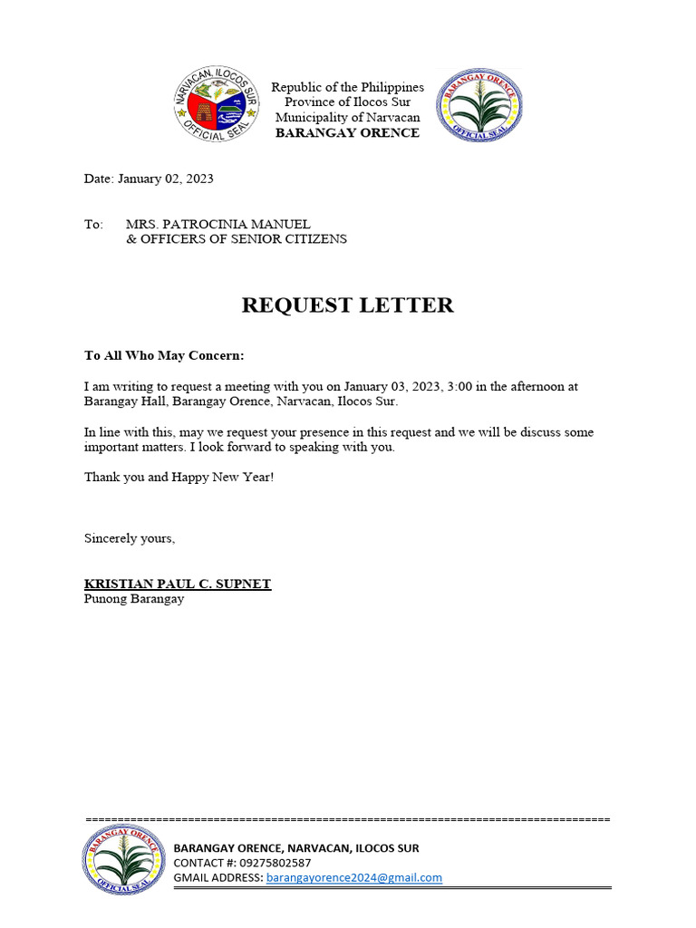 REQUEST LETTER | PDF