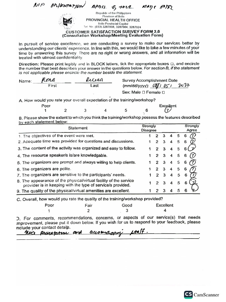 Feedback Form 2022 Nip | PDF