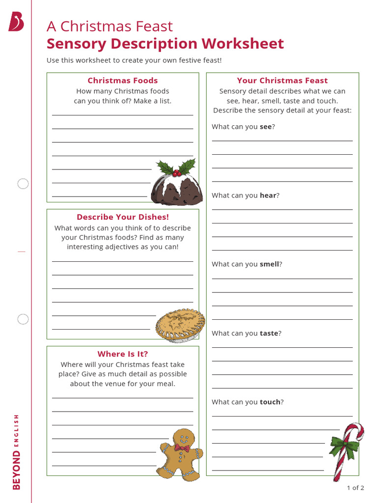 t3 e 310 A Christmas Feast Activity Sheet - Ver - 4 | PDF | Cooking ...