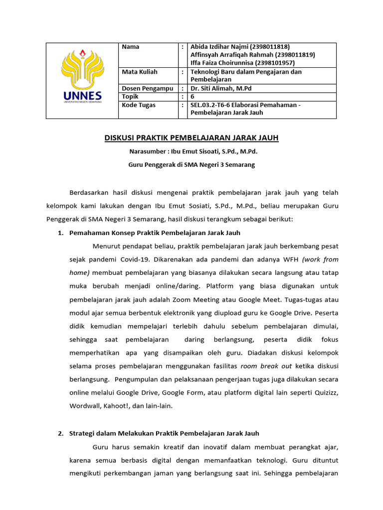 Topik 6 - Elaborasi Pemahaman - Iffa Faiza CH LK Kelompok | PDF | Komputer