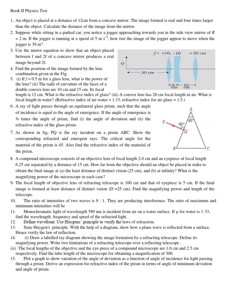 Book II Physics important questions | PDF | Photoelectric Effect | Refraction