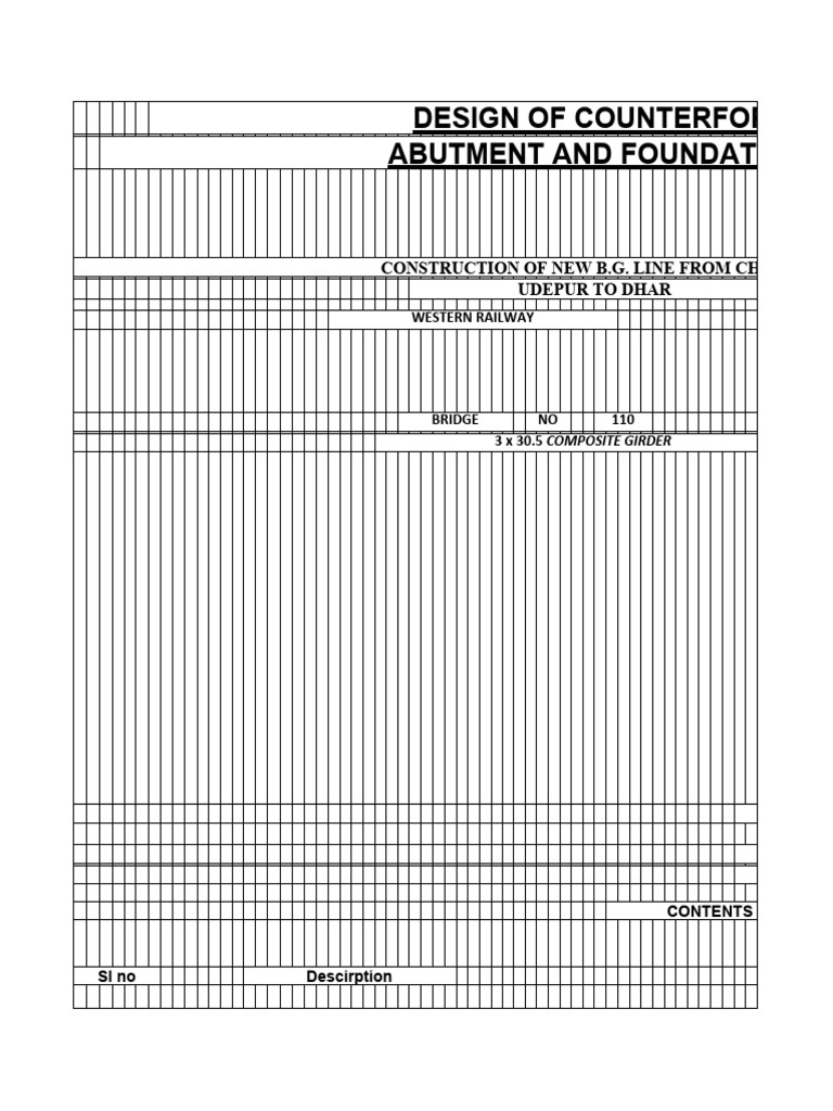 Design of Counterfort Type Abutment PDF Free | PDF | Force | Bridge