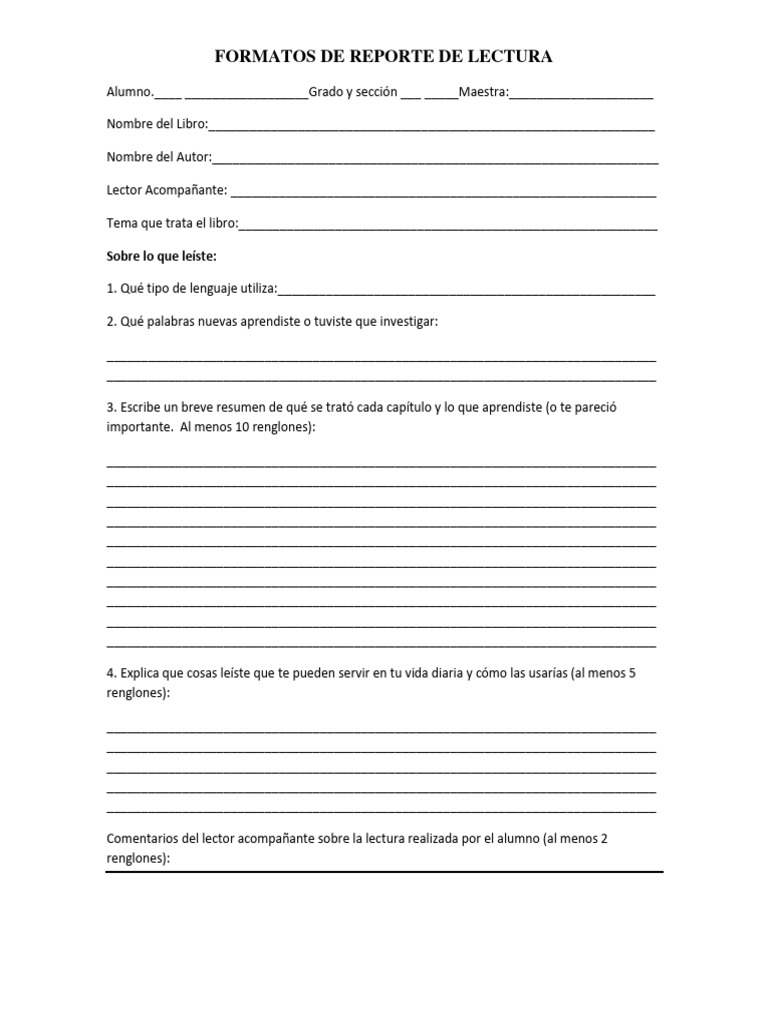 Formatos Reporte de Lectura | PDF | Comunicación escrita | Comunicación ...