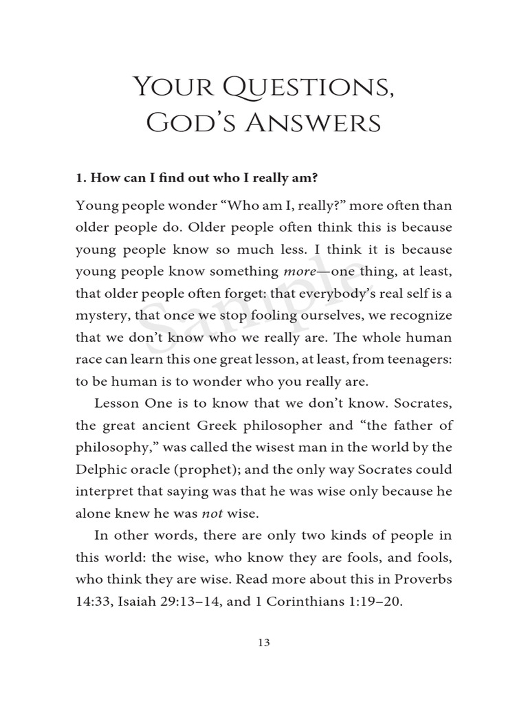 Your Questions Gods Answers Sample | PDF | Jesus | Bible