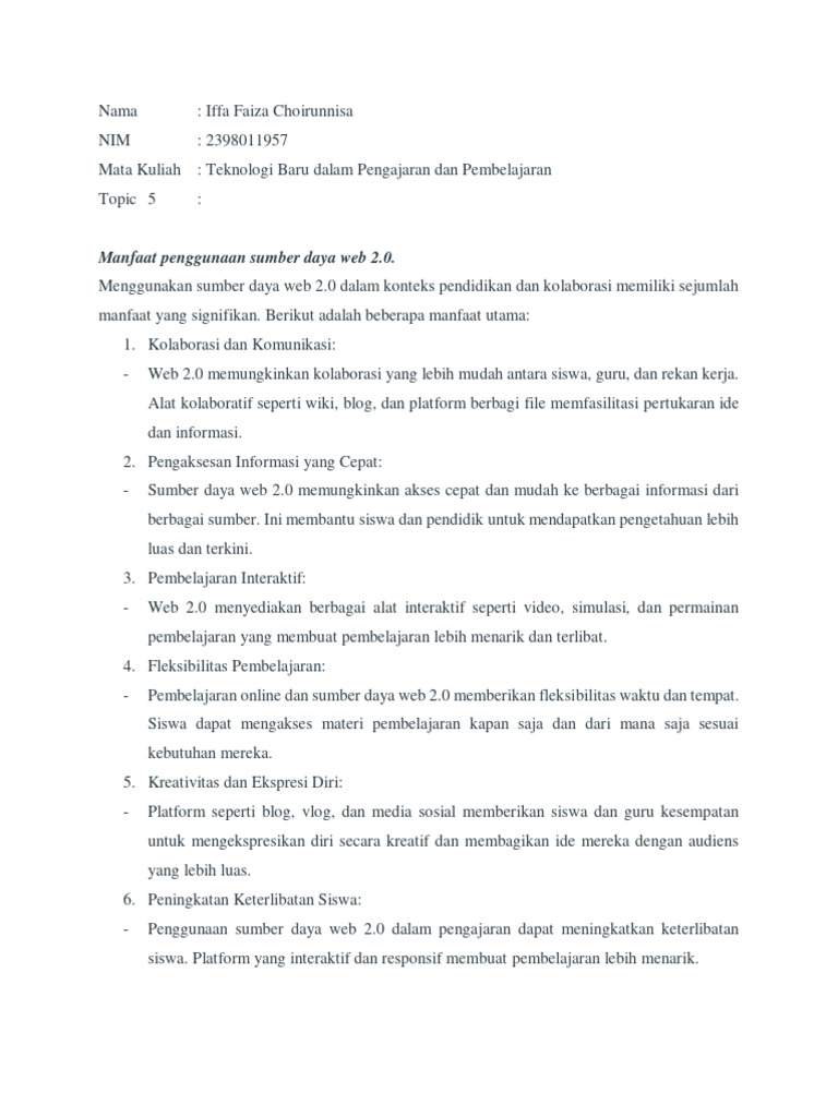 Topik 5 - Koneksi Antar Materi - Iffa Faiza CH | PDF | Seni