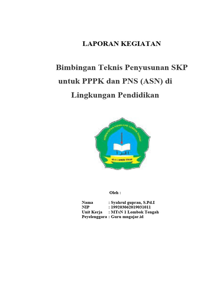 Contoh Laporan Kegiatan BIMTEK SKP | PDF