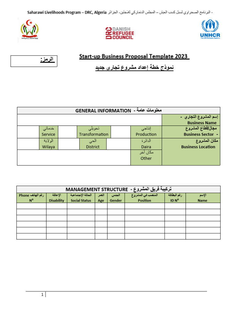 DRC Start Up Business Proposal Template 2023 | PDF