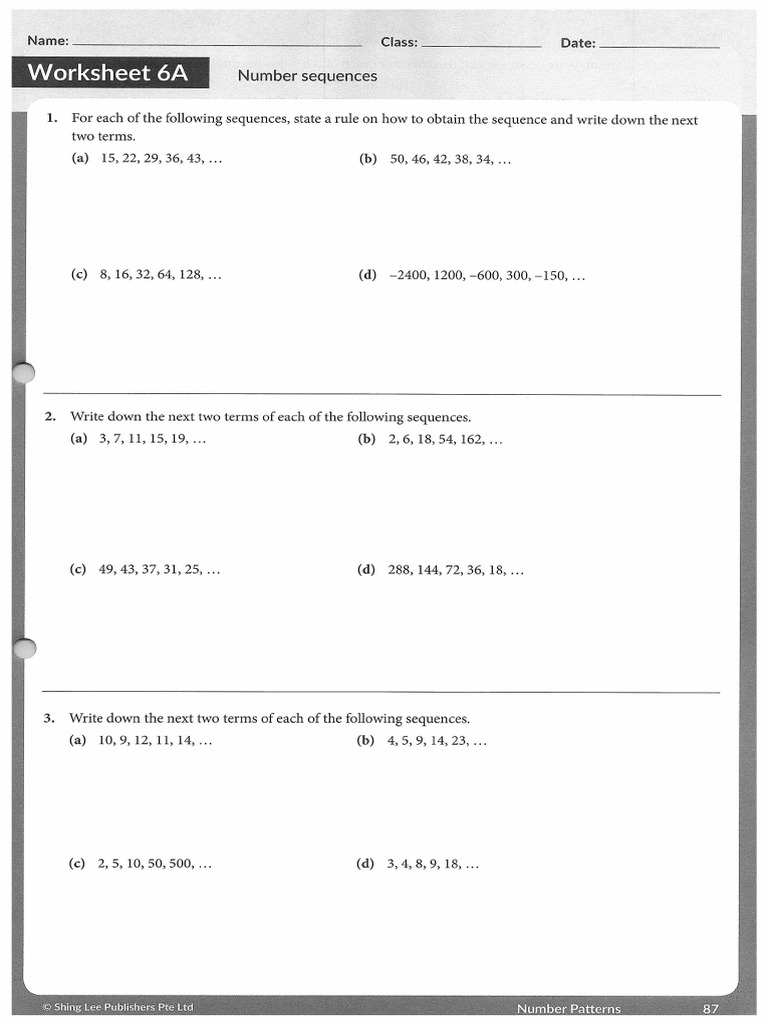 TMWB 1A 06.number Patterns | PDF