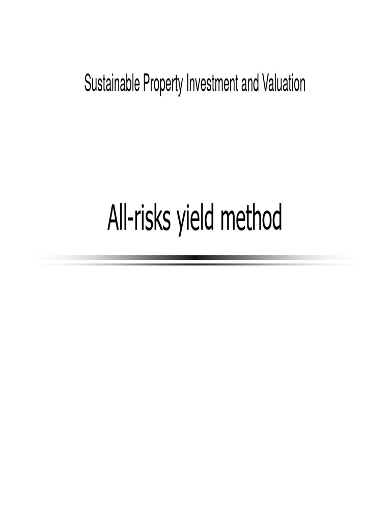 06 - All-Risks Yield Method | PDF