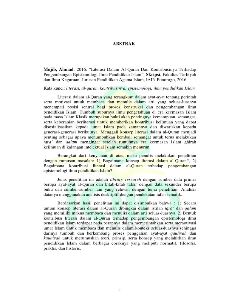 Literasi Dalam Perspektif Islam | PDF | Agama & Spiritualitas