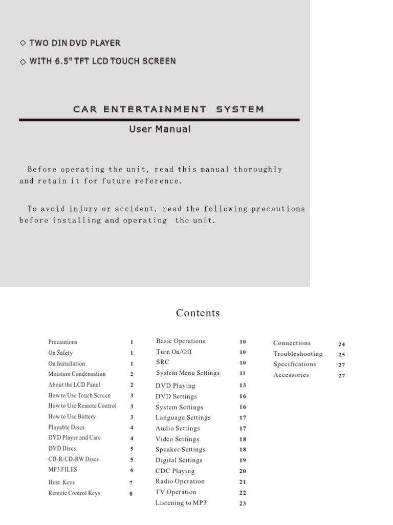 6506A & 6508A User Manual | PDF | Compact Disc | Dvd