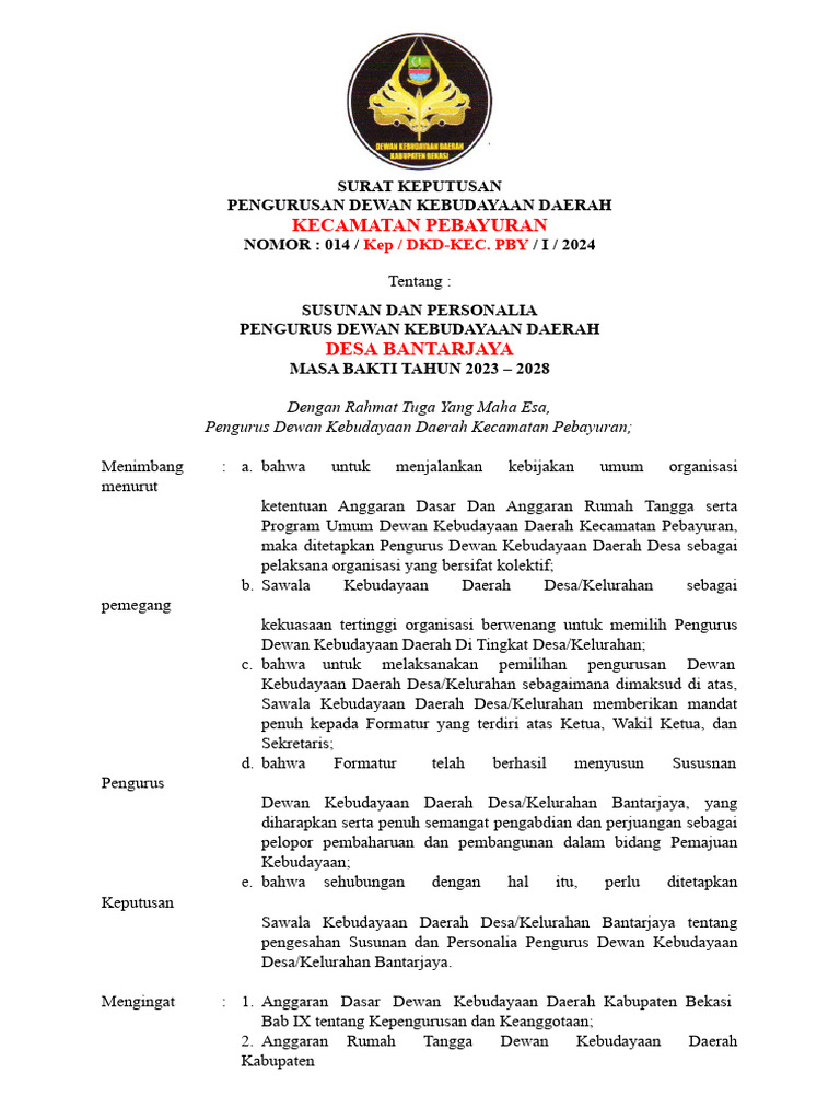 SURAT KEPUTUSAN | PDF