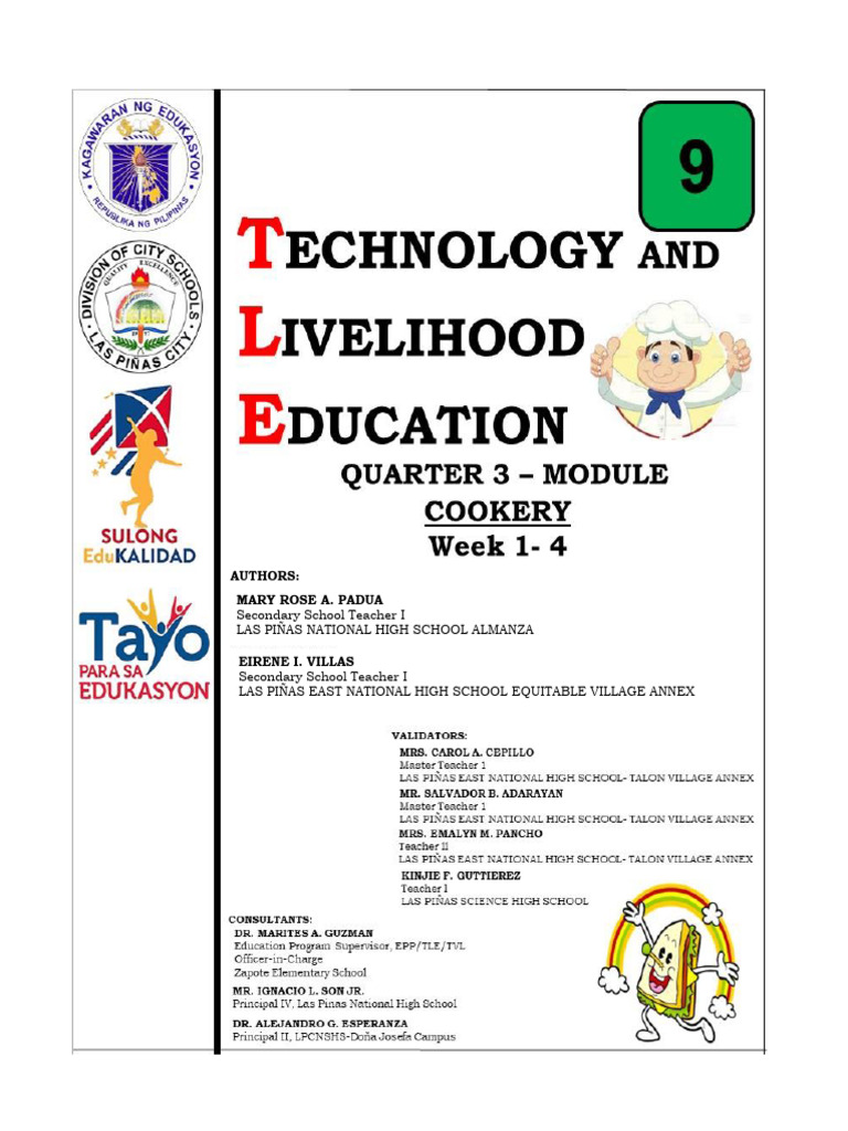 Q3 G9 Tle Cookery M1 | PDF | Sandwich | Breads