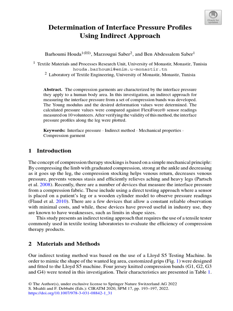 Determination of Interface Pressure Profiles CHAPITRE DE LIVRE | PDF ...