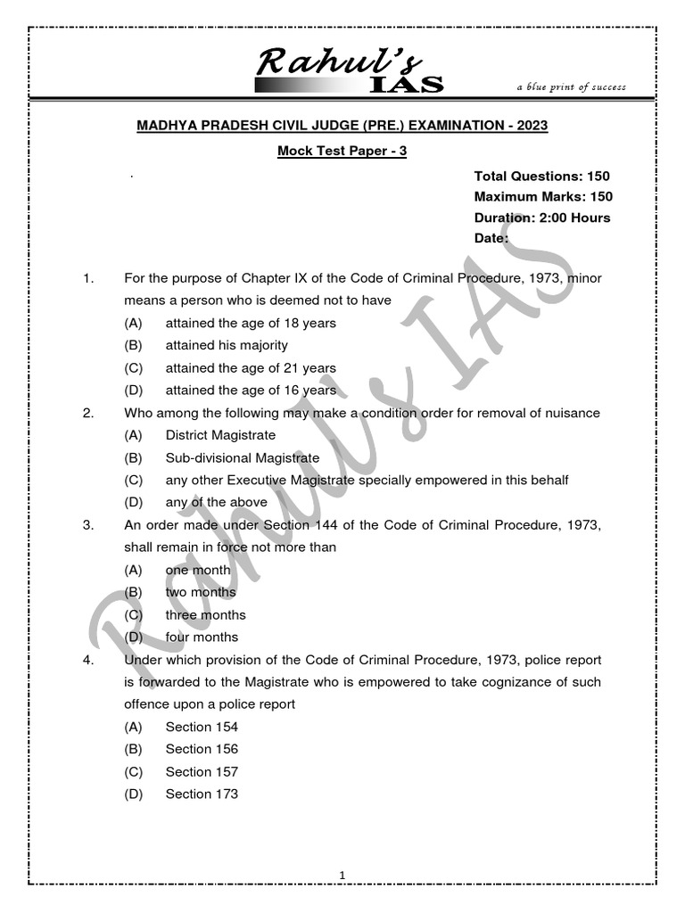 MP Test Iii 31-12-2023 | PDF | Criminal Procedure In South Africa ...