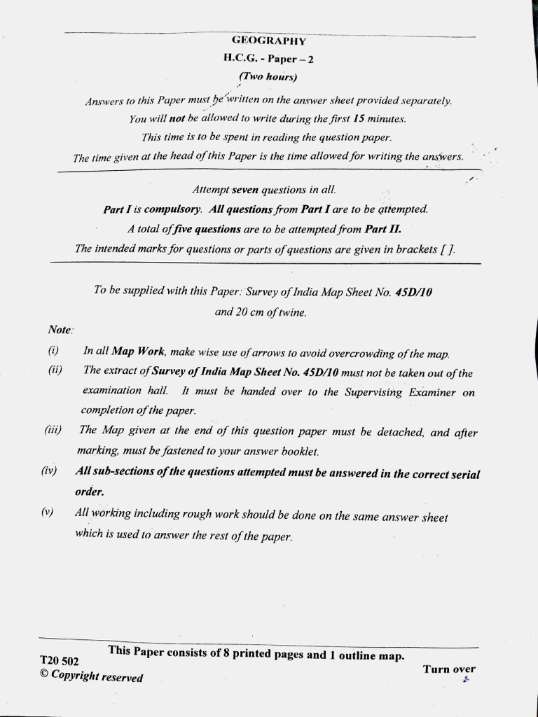 Geography Preboard Paper | PDF