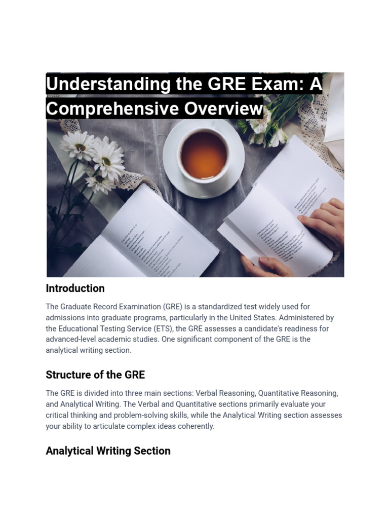 Understanding The GRE Exam - A Comprehensive Overview | PDF | Graduate Record Examinations ...