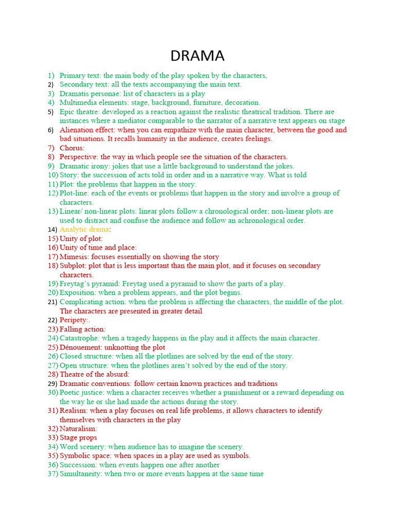 Drama Examen Prueba | PDF | Plot (Narrative) | Comedy