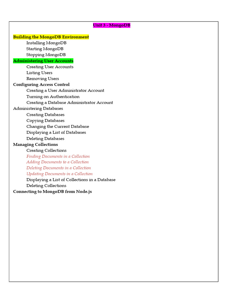 Unit 3 MongoDB | PDF Unit 3 MongoDB | PDF