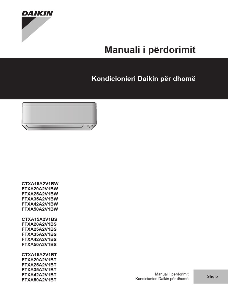 CTXA FTXA15-50AW, As, at 3PSQ485919-7C 2017 12 Operation Manual ...