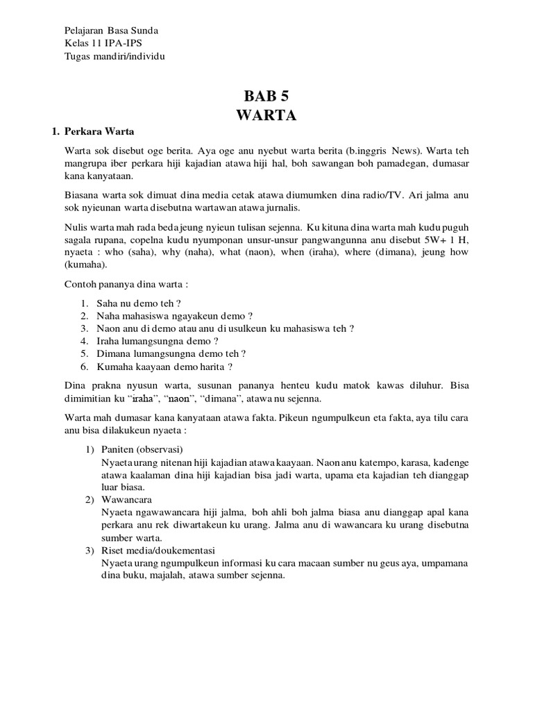 BAB 5 WARTA | PDF